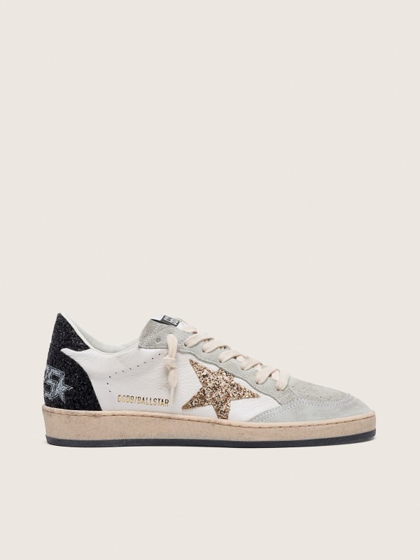 Ball Star LTD in nappa leather and suede with glitter star and black ...