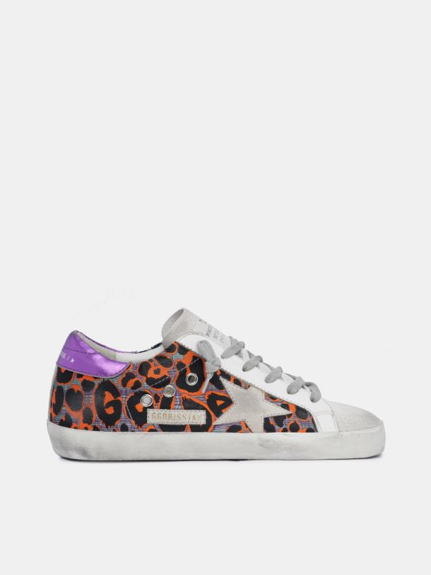 Orange and purple leopard-print Super-Star sneakers | Golden Goose