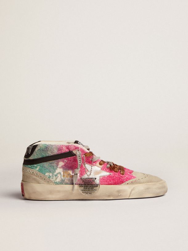 Women’s Mid Star LAB in terry with silver laminated leather star ...