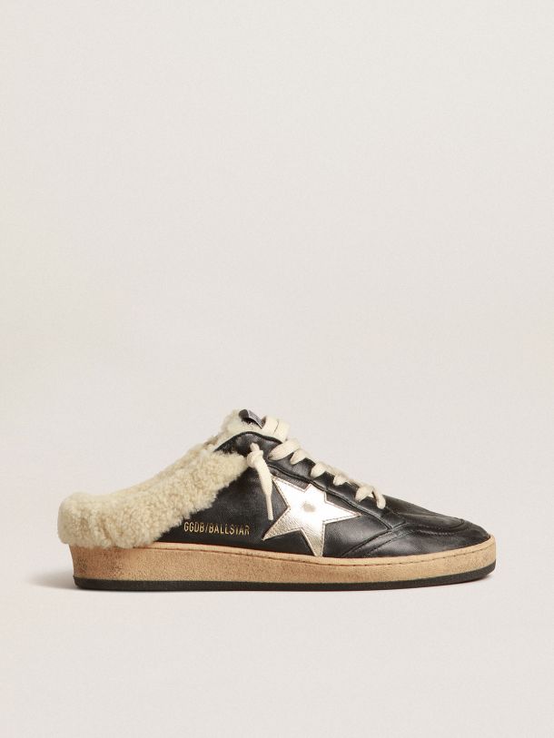 Ball Star Sabots in nappa with platinum star and shearling lining ...