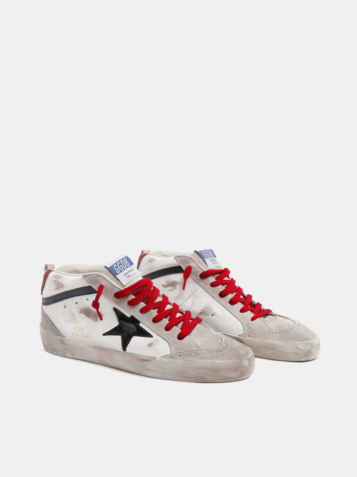 Mid Star sneakers in leather with suede star | Golden Goose