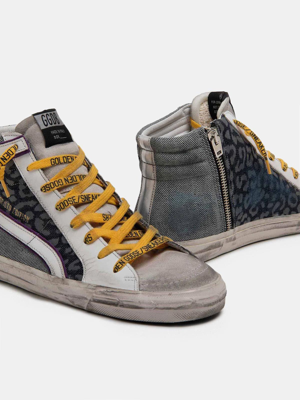 LAB Limited Edition Slide sneakers in denim and suede with laminated ...