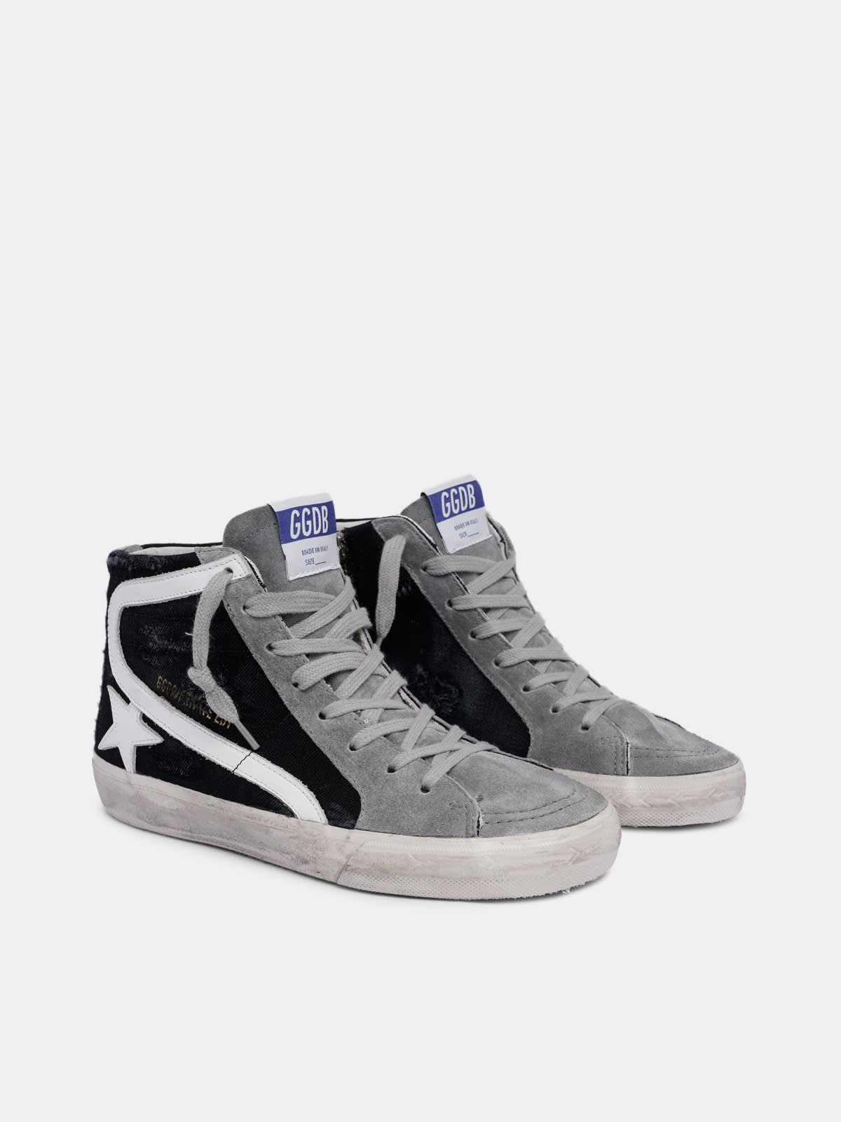Slide sneakers in denim and leather | Golden Goose