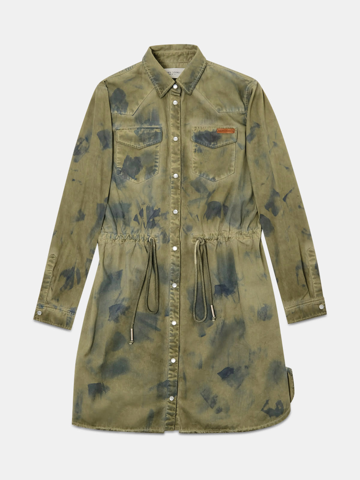Robe Asia en bull denim vert militaire effet vintage | Golden Goose
