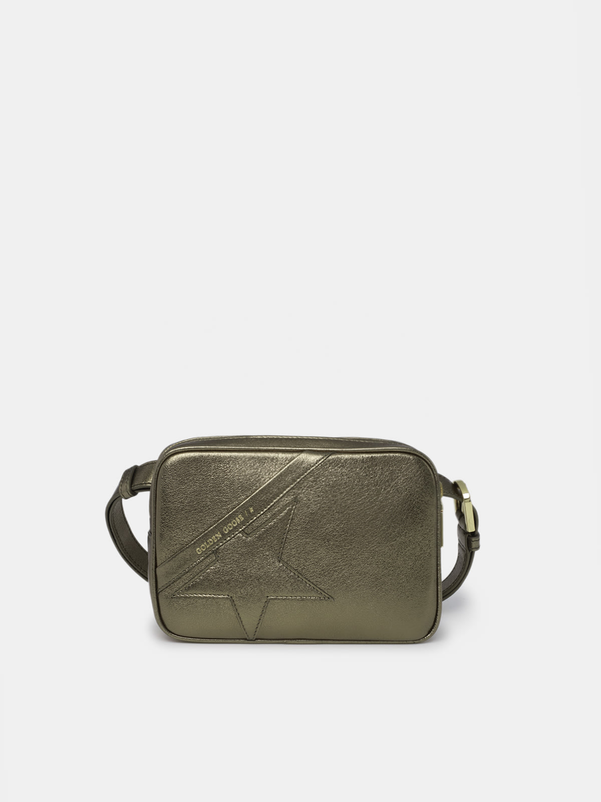 Star Belt Bag made of green laminated leather | Golden Goose