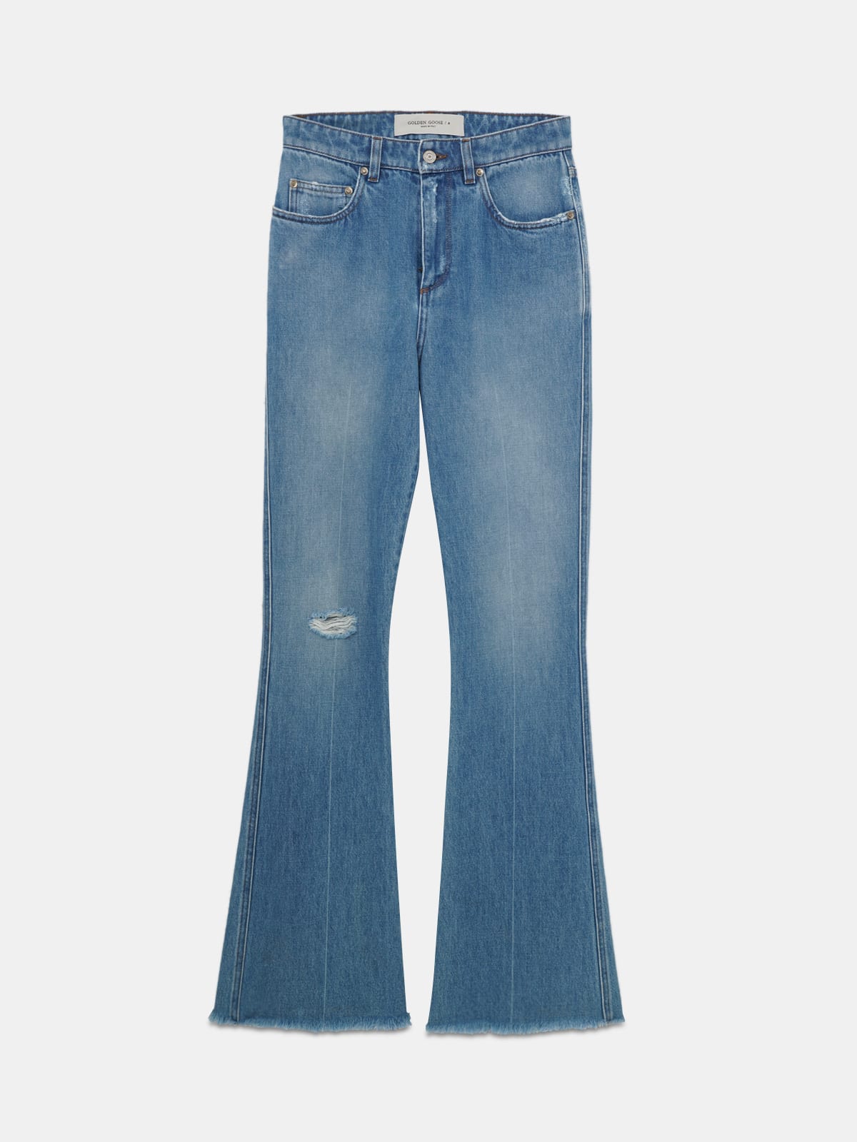 Karen bootcut jeans in medium-wash denim | Golden Goose