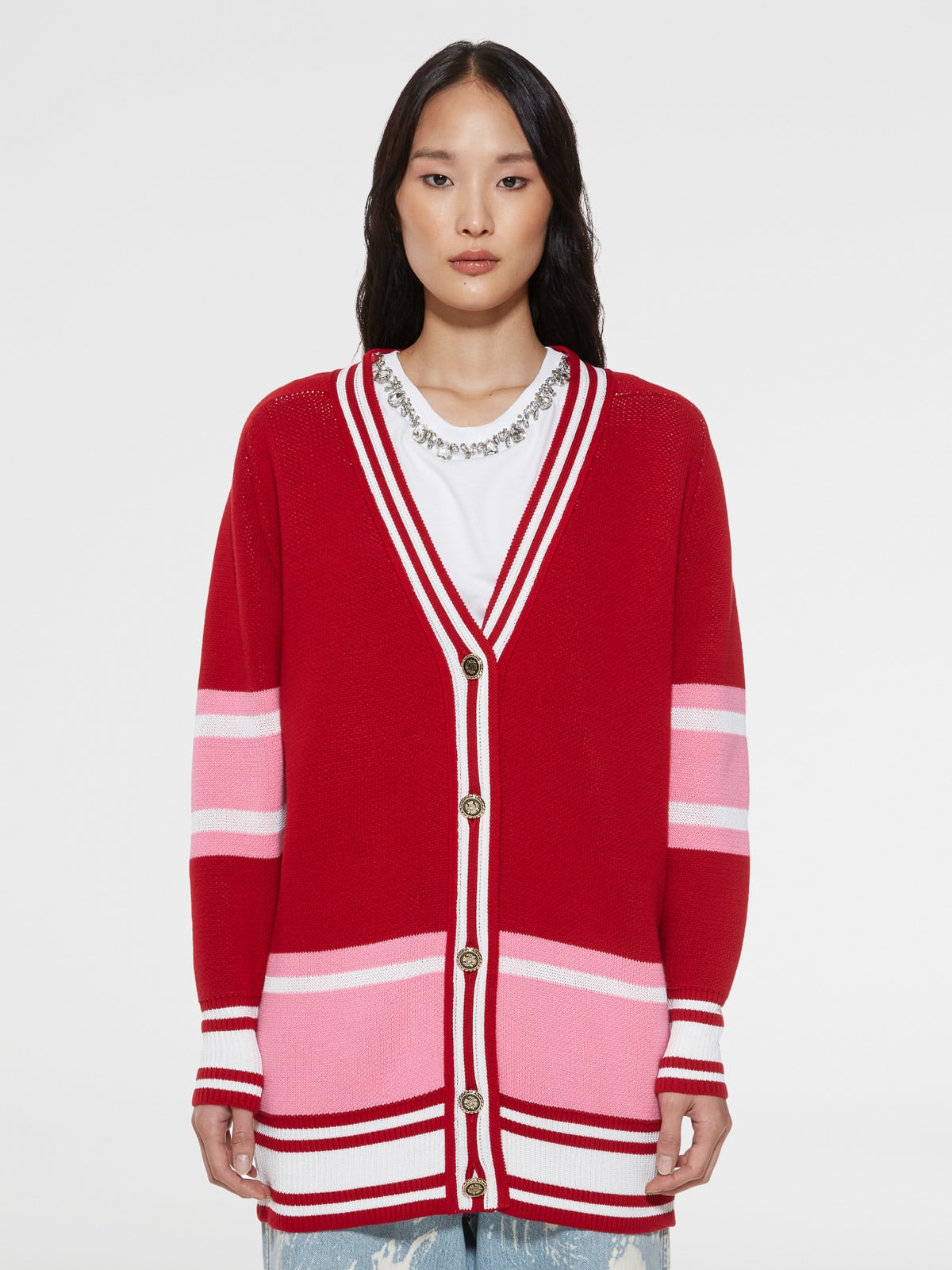 Dixie college cardigan with lettering on the back | Golden Goose