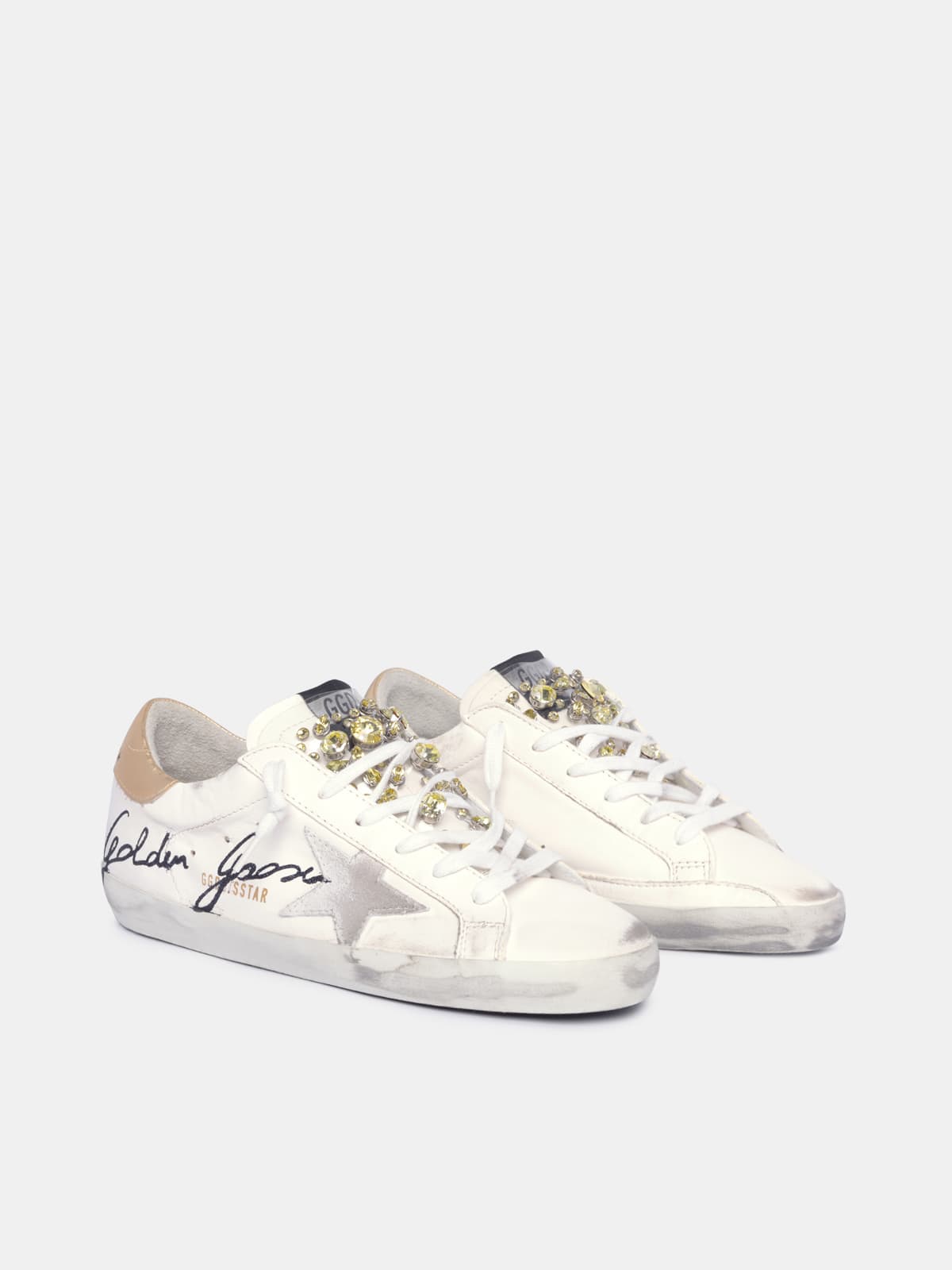 LAB limited edition Super-Star sneakers with crystals and black Golden ...