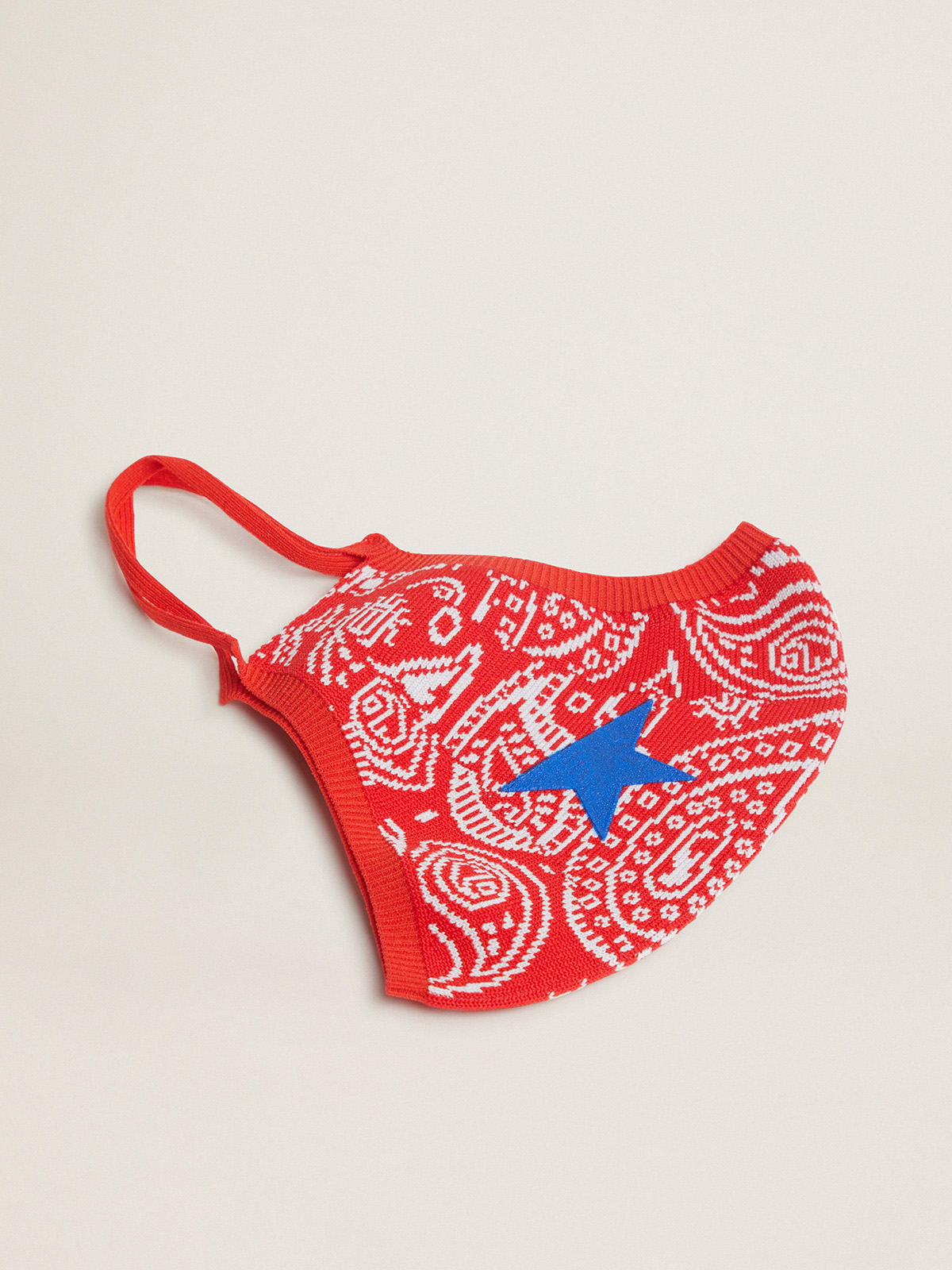 Bandana print Golden face mask with blue star | Golden Goose