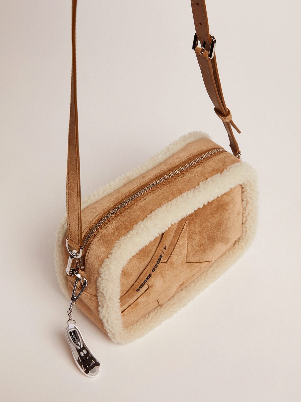 Tasche Star Bag aus Rauleder mit Shearlingbesatz | Golden Goose