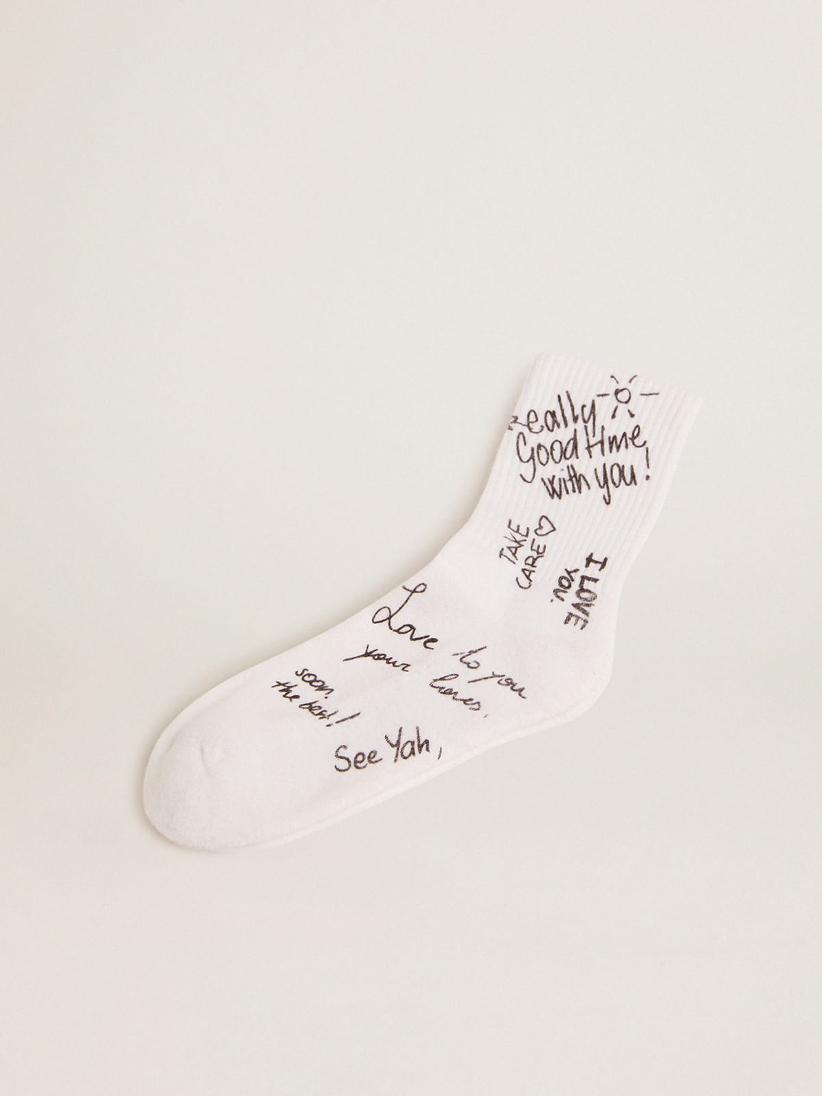 Optical white socks with black lettering | Golden Goose