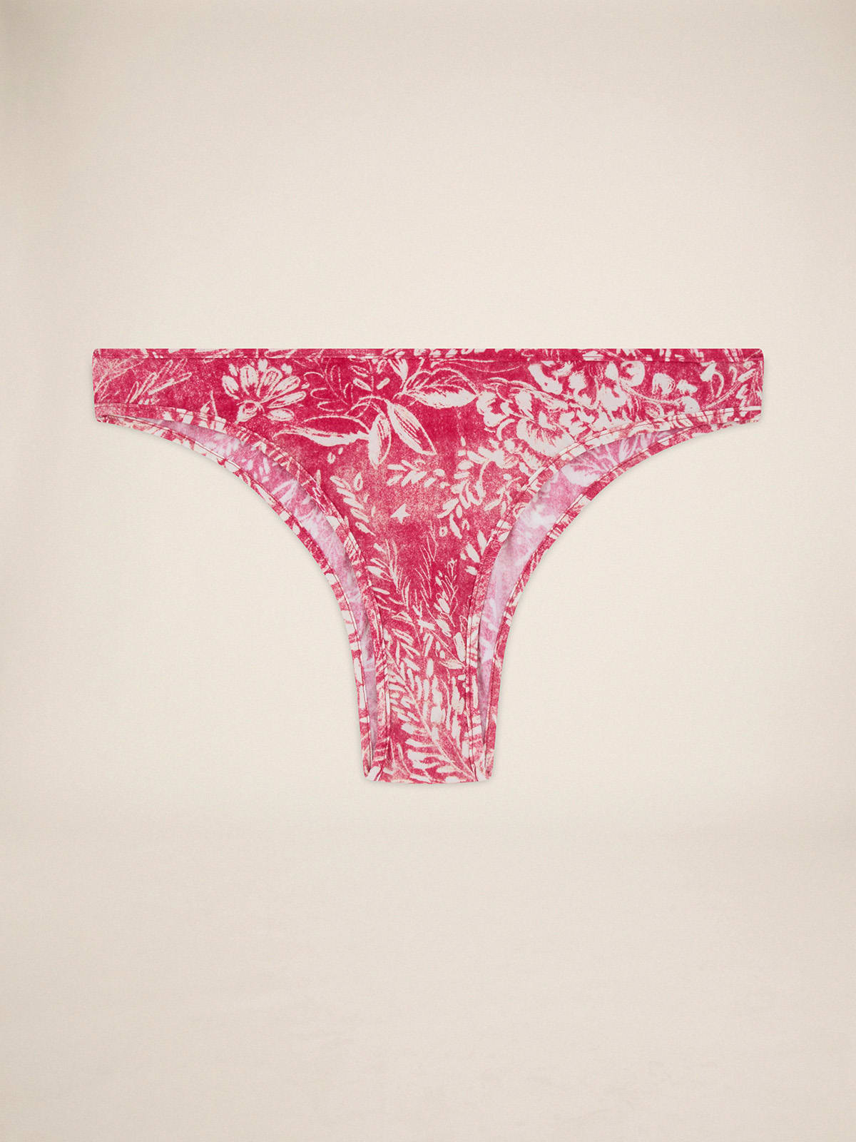 Vintage Red Bikini Bottoms With Contrasting White Print Golden Goose