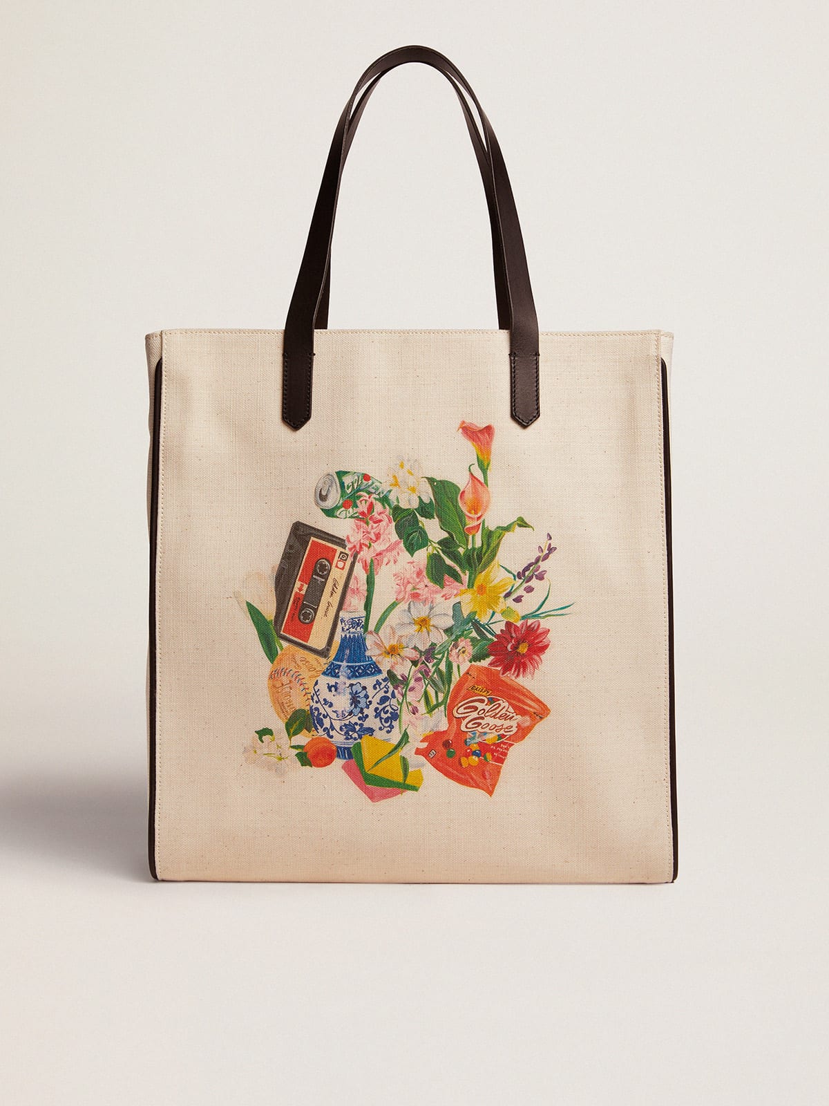 North-South California Bag with contrasting collage print | Golden Goose