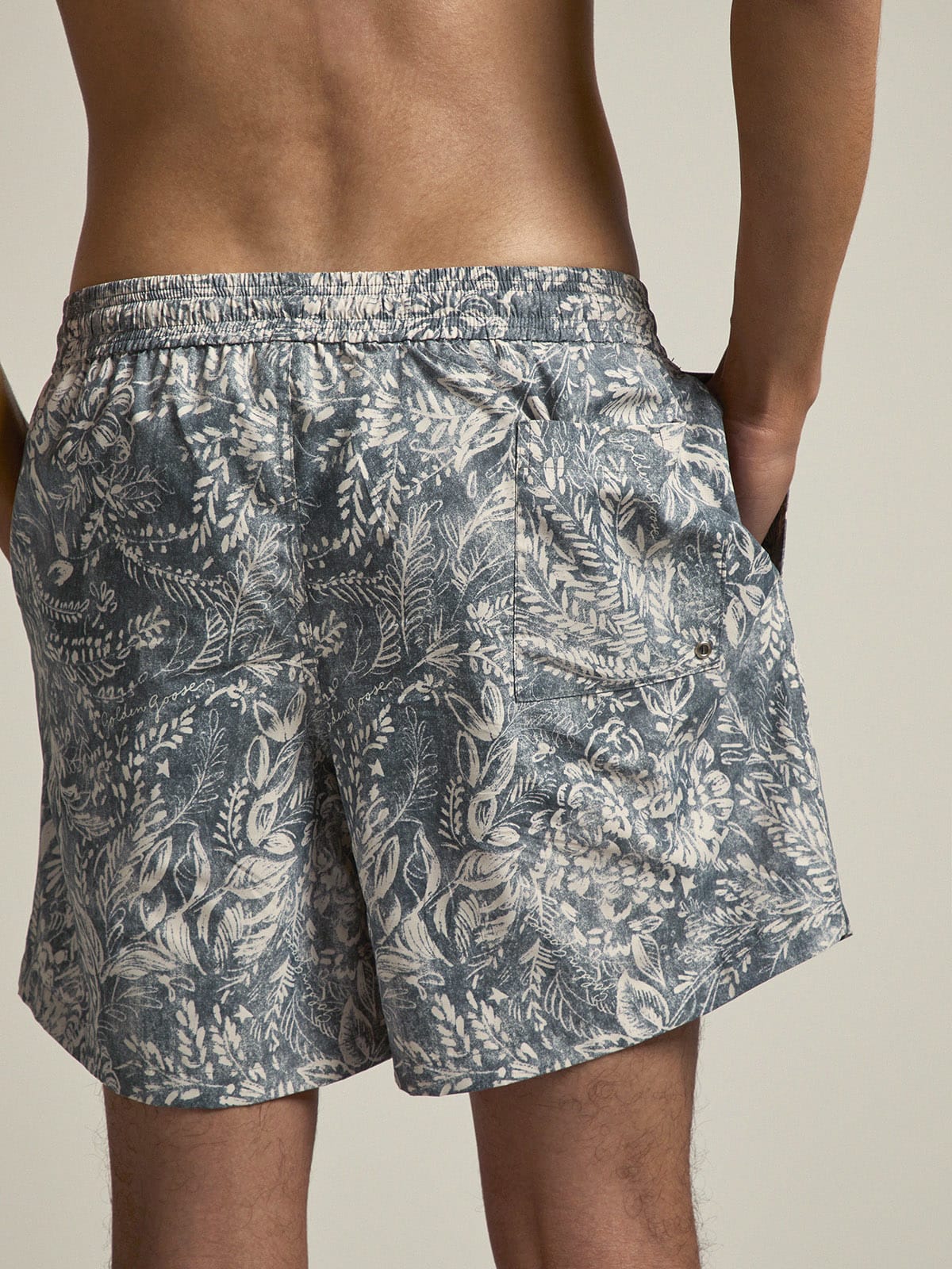 Vintage blue boxers with contrasting white print | Golden Goose