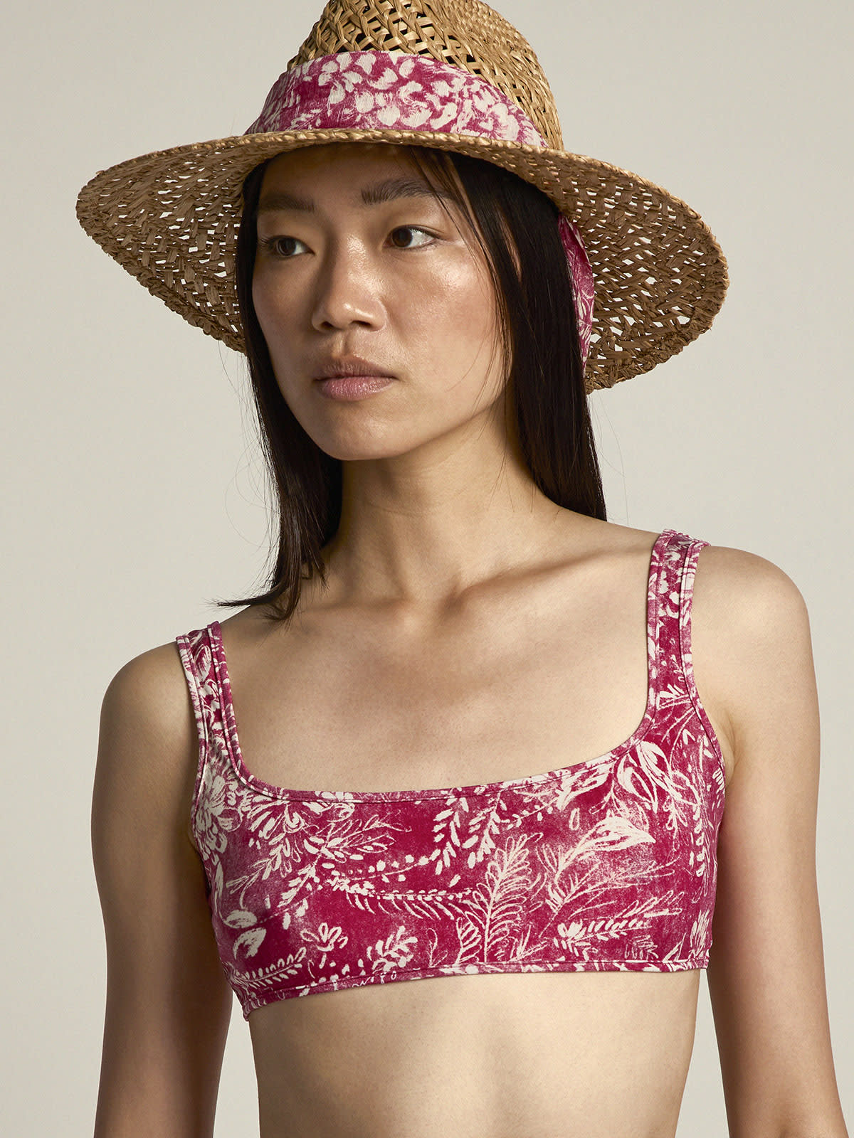 Vintage Red Bikini Top With Contrasting White Print Golden Goose