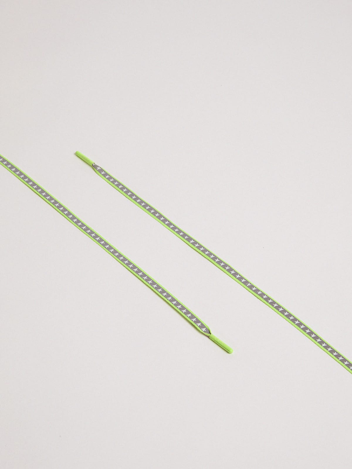 Women's neon green reflective laces with stars | Golden Goose