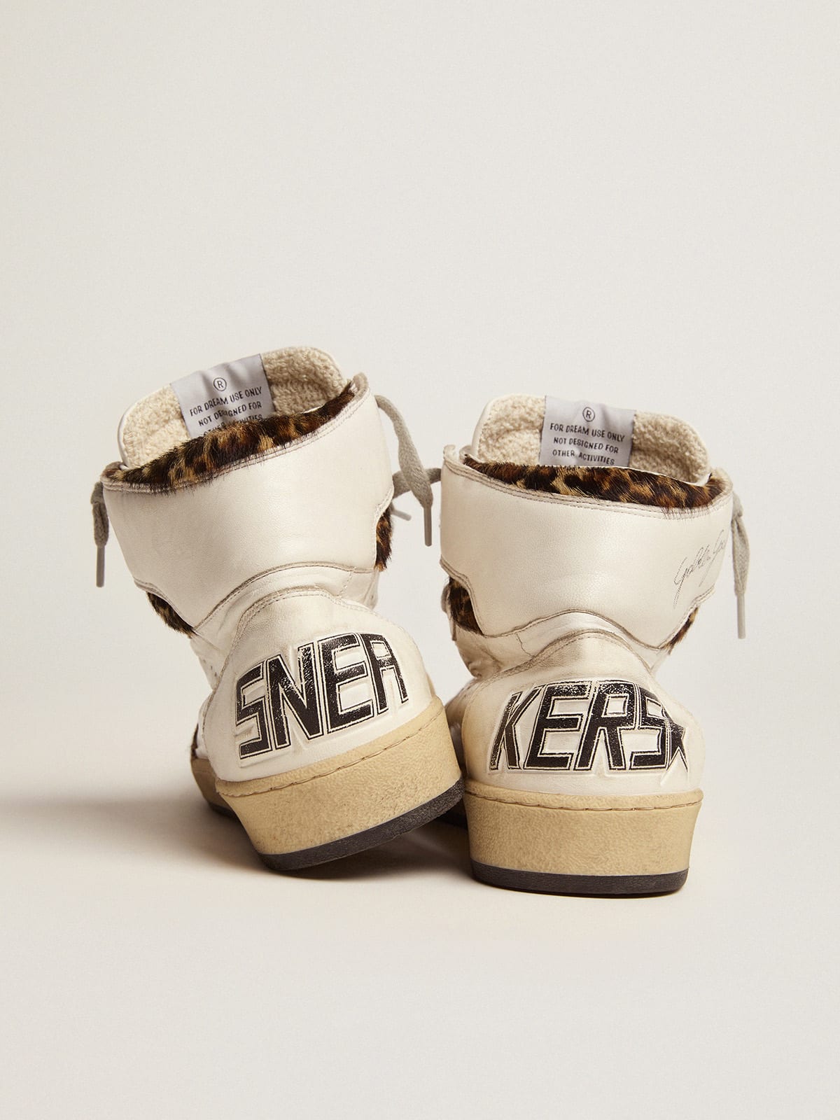 Sky-Star sneakers with signature on the ankle and leopard-print pony ...