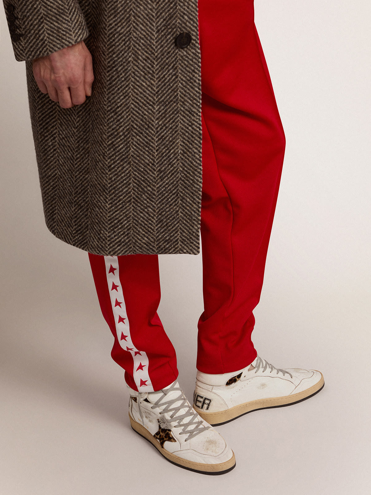 Sky-Star sneakers with signature on the ankle and leopard-print pony ...