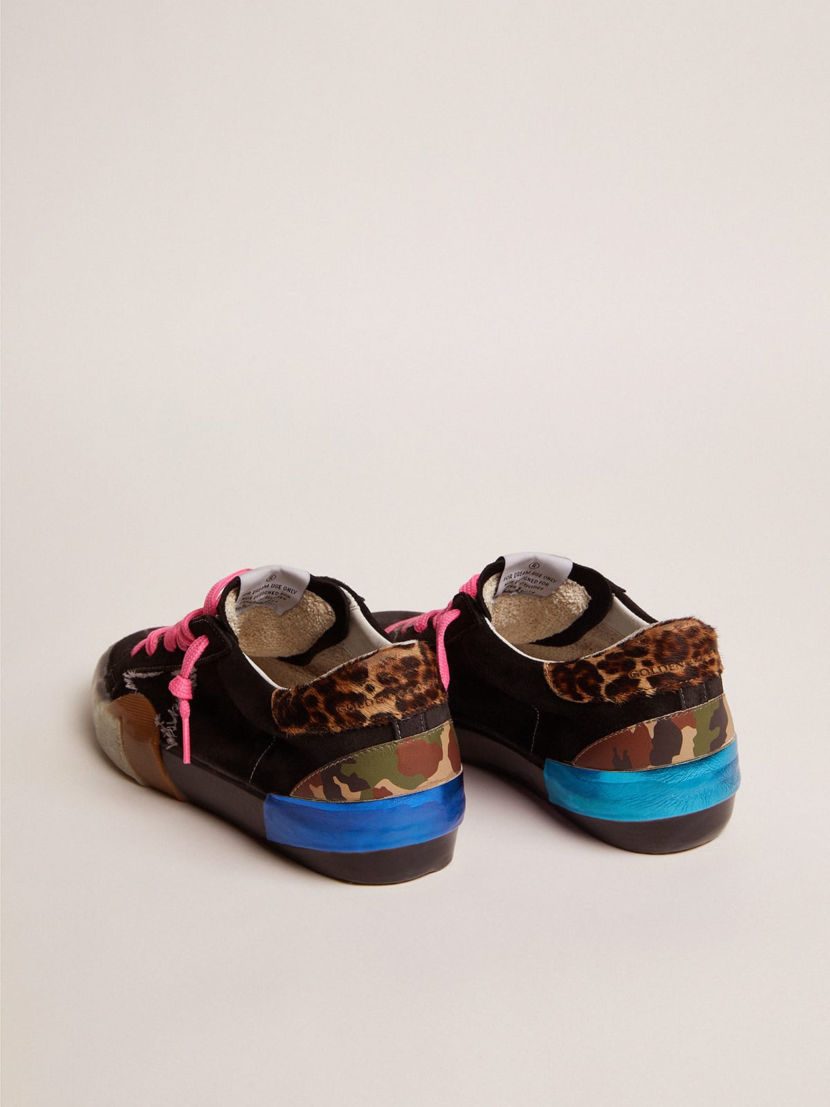 Men’s Super-Star LAB sneakers in suede with leopard-print pony skin ...