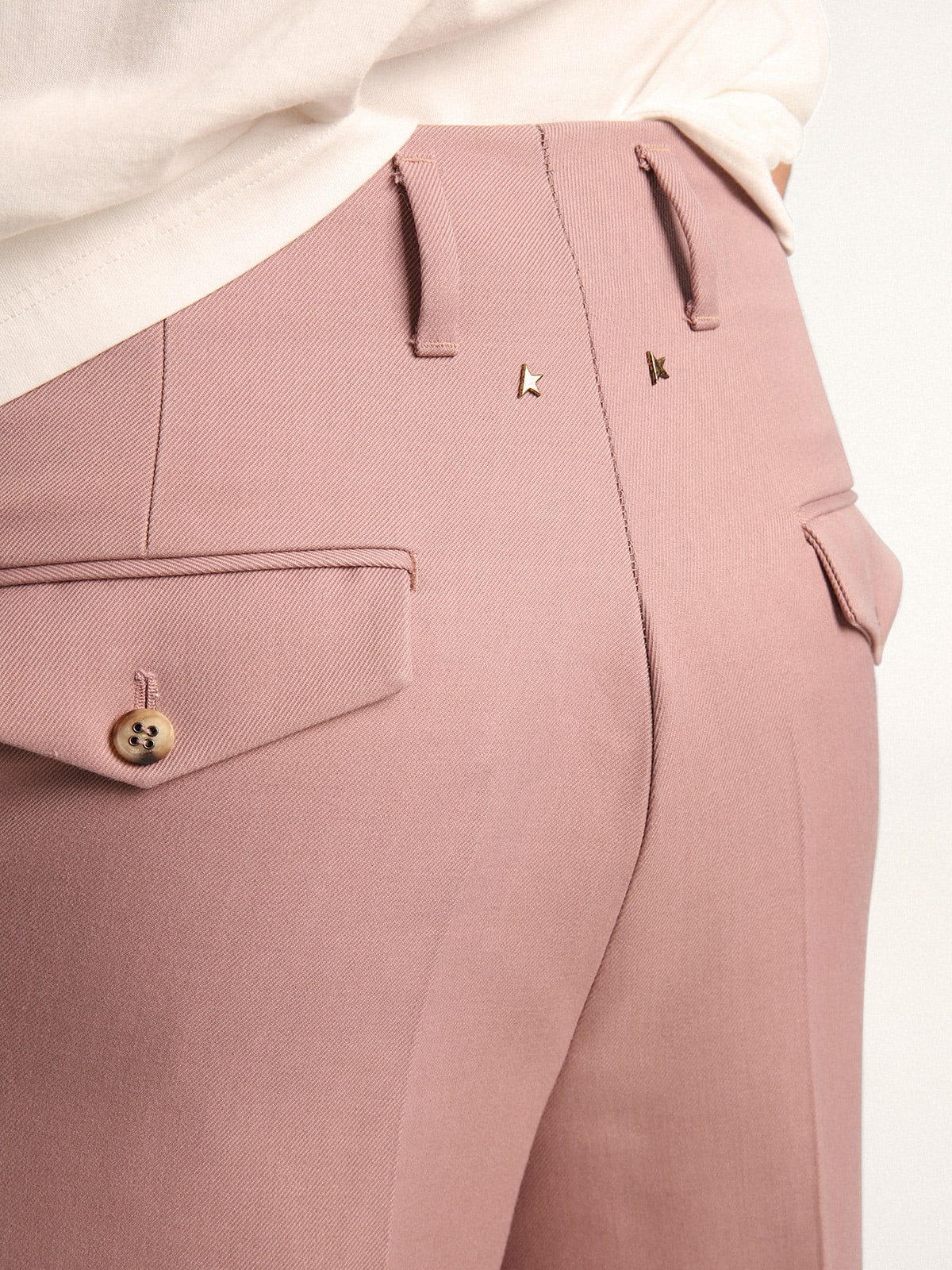 Pale mauve Journey Collection wide-leg pants | Golden Goose