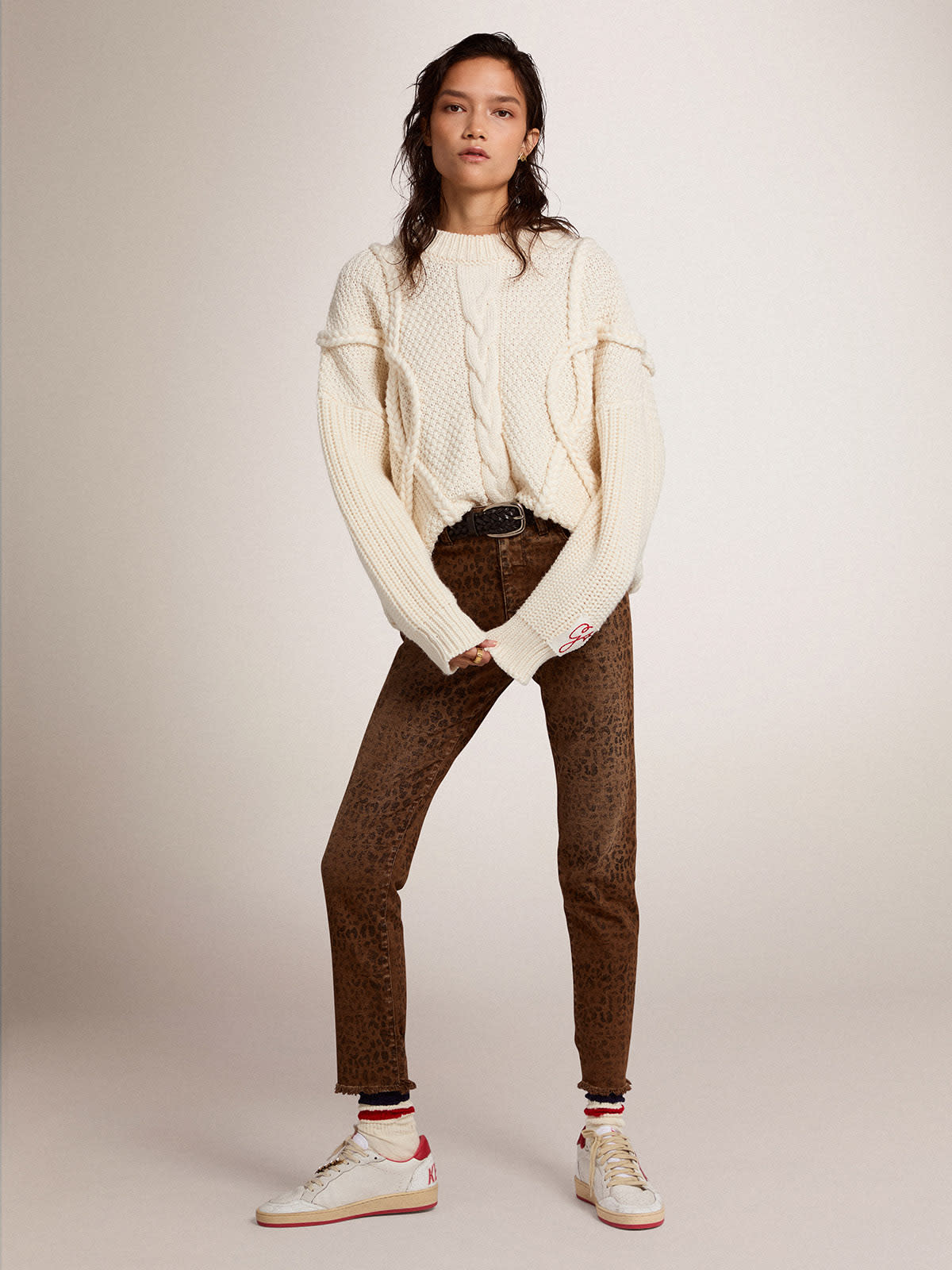 Golden Collection skinny jeans with animal print | Golden Goose