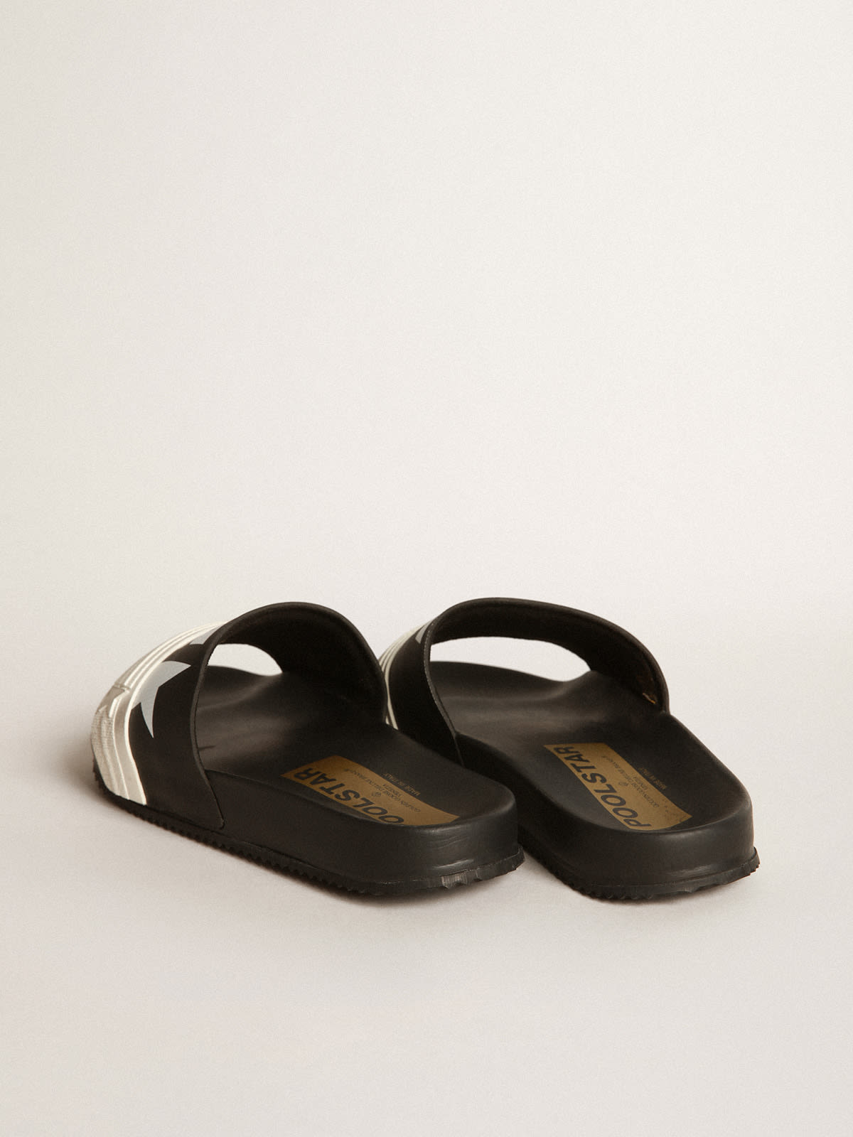 Men's black Poolstars with two-colour strap and logo | Golden Goose