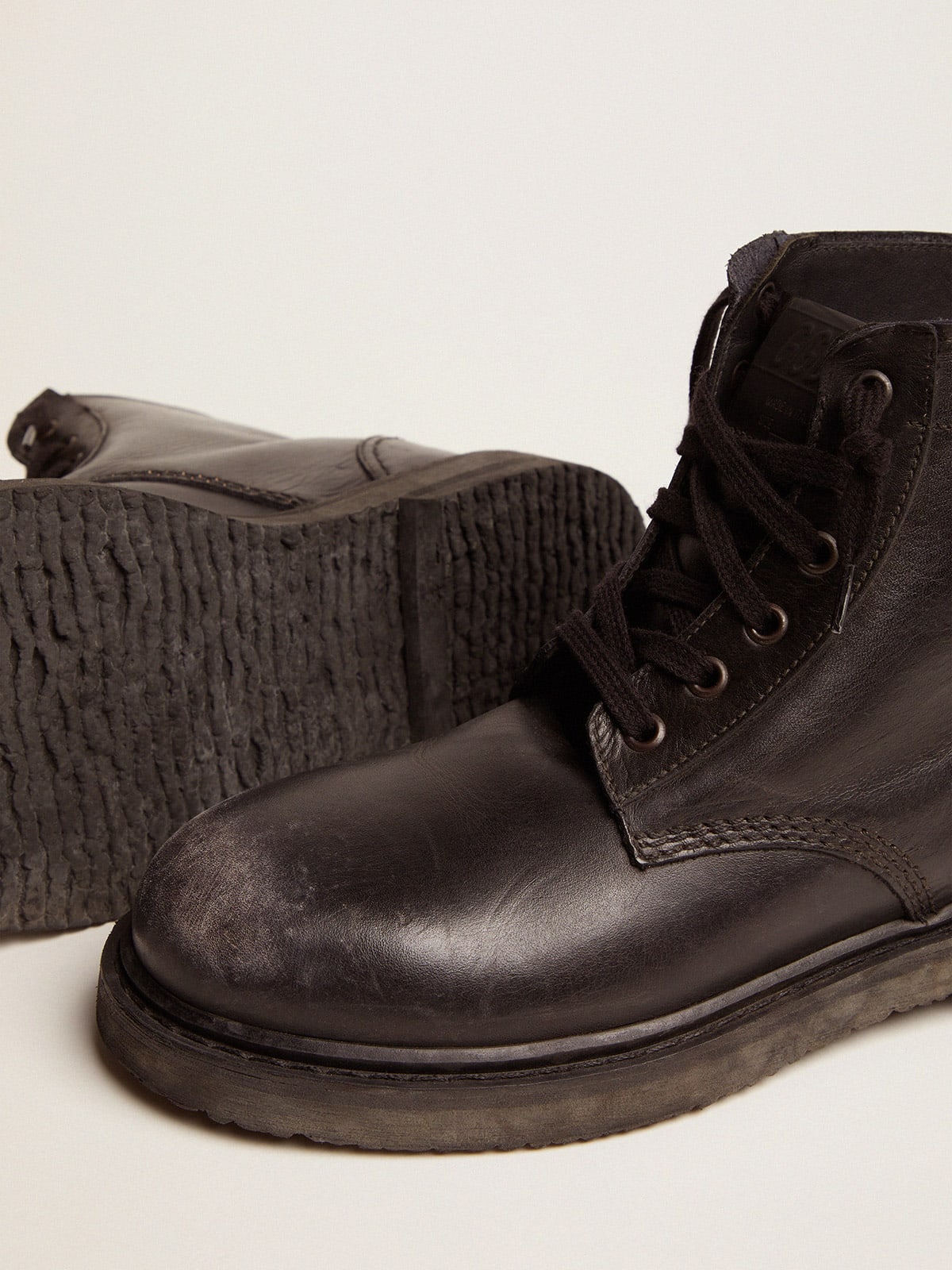 Ele boots in black leather | Golden Goose