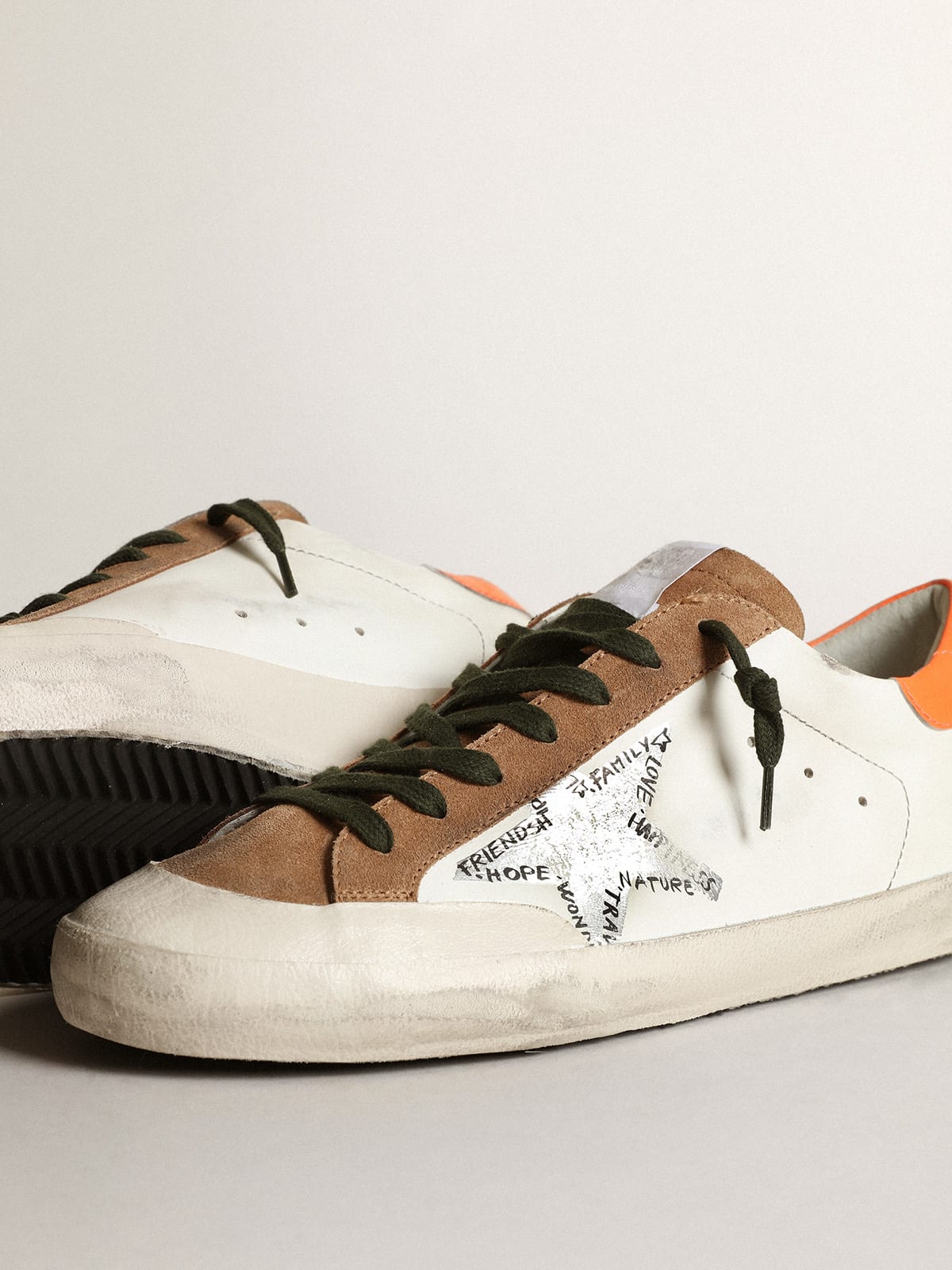 Super-Star Penstar sneakers with silver screen-printed star and ...