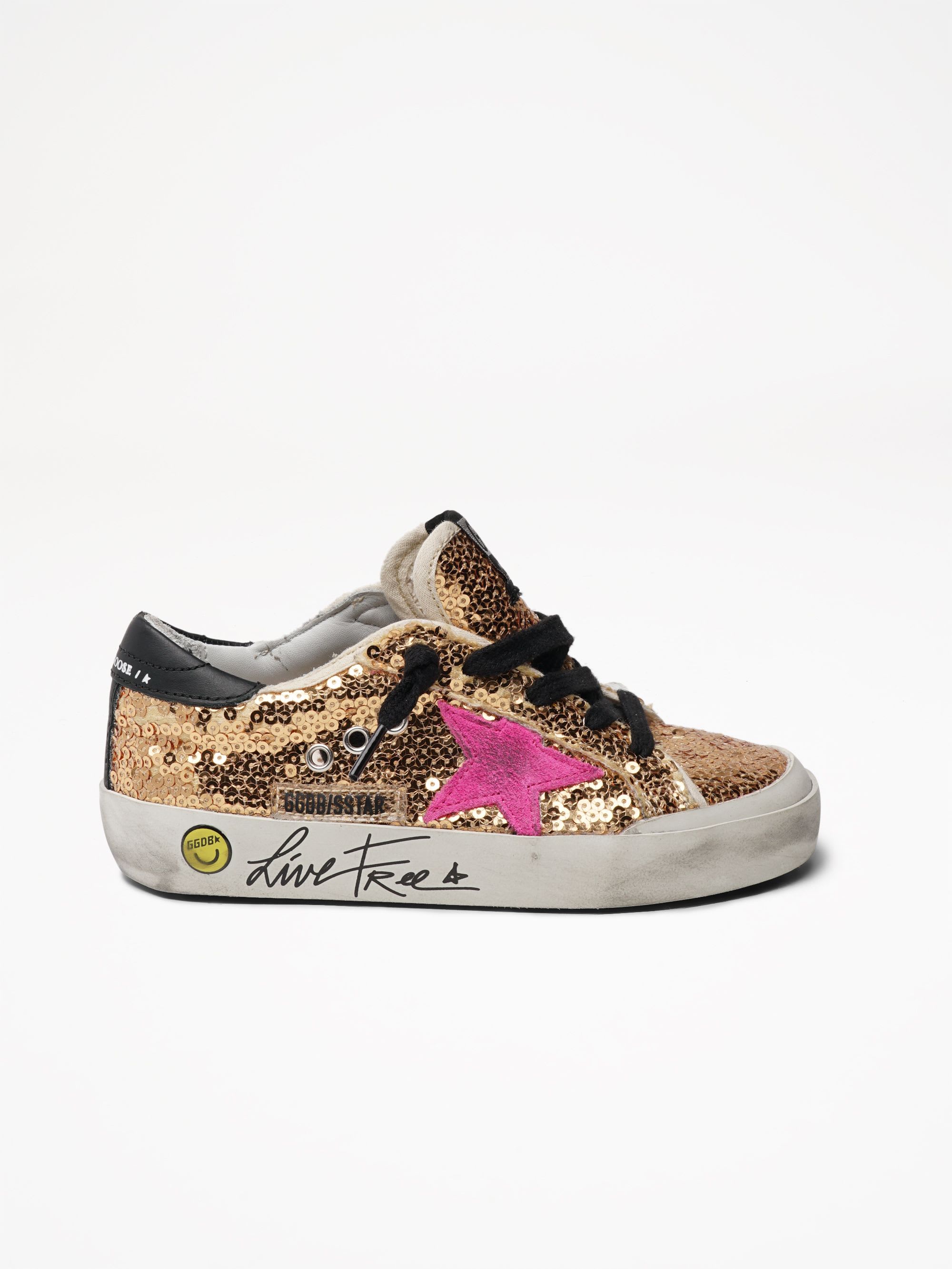 Super-Star sneakers with gold sequins | Golden Goose