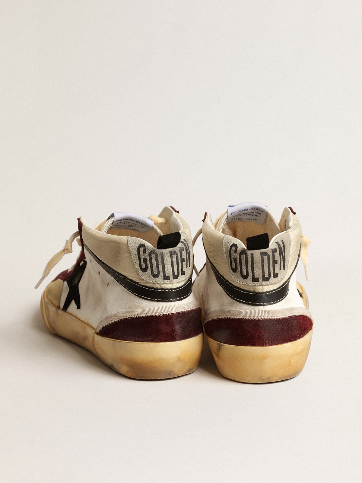 Mid Star in nappa with black suede star and wine-red inserts | Golden Goose