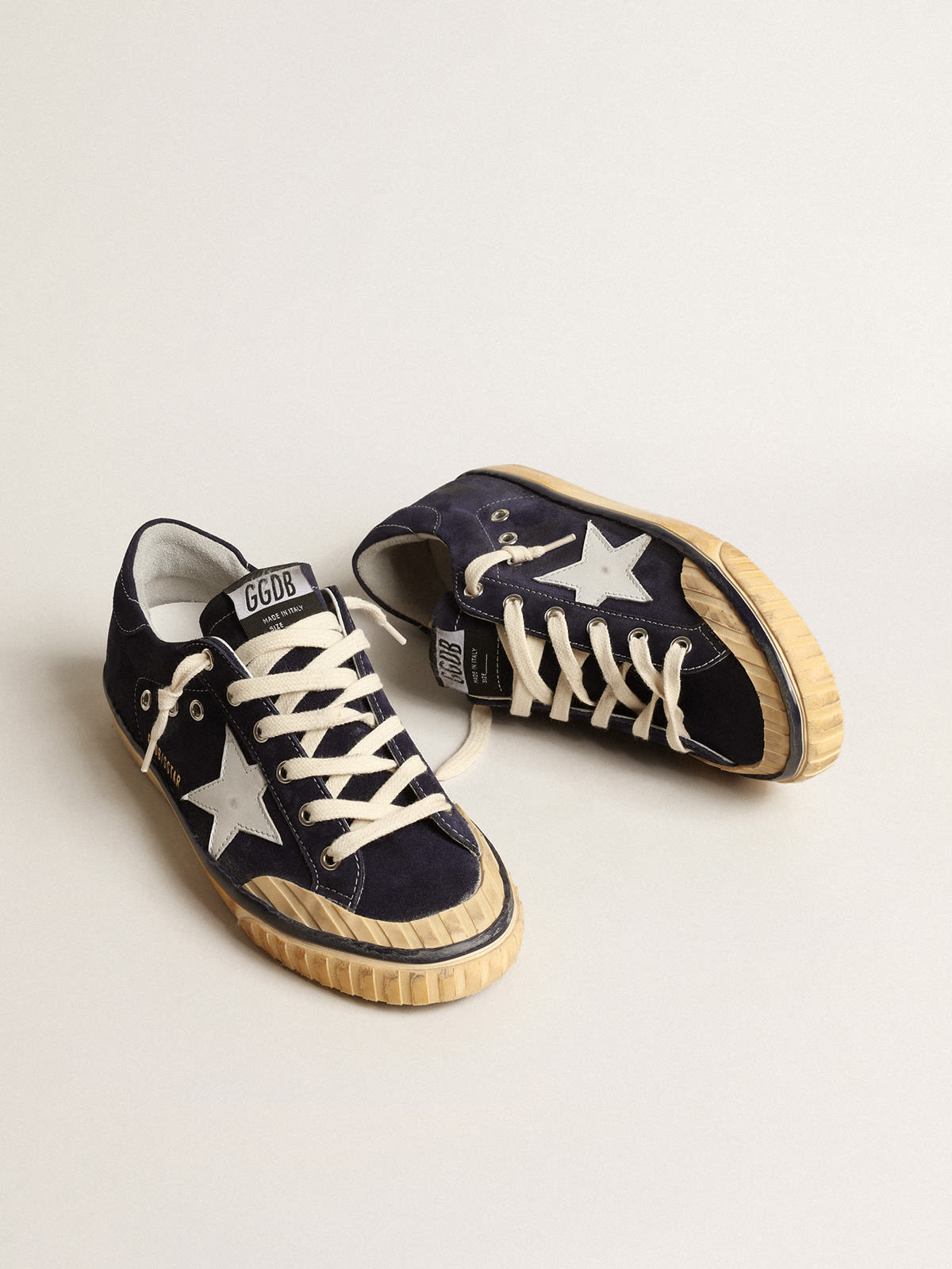 Women’s Super-Star Penstar LTD in blue suede with white star | Golden Goose