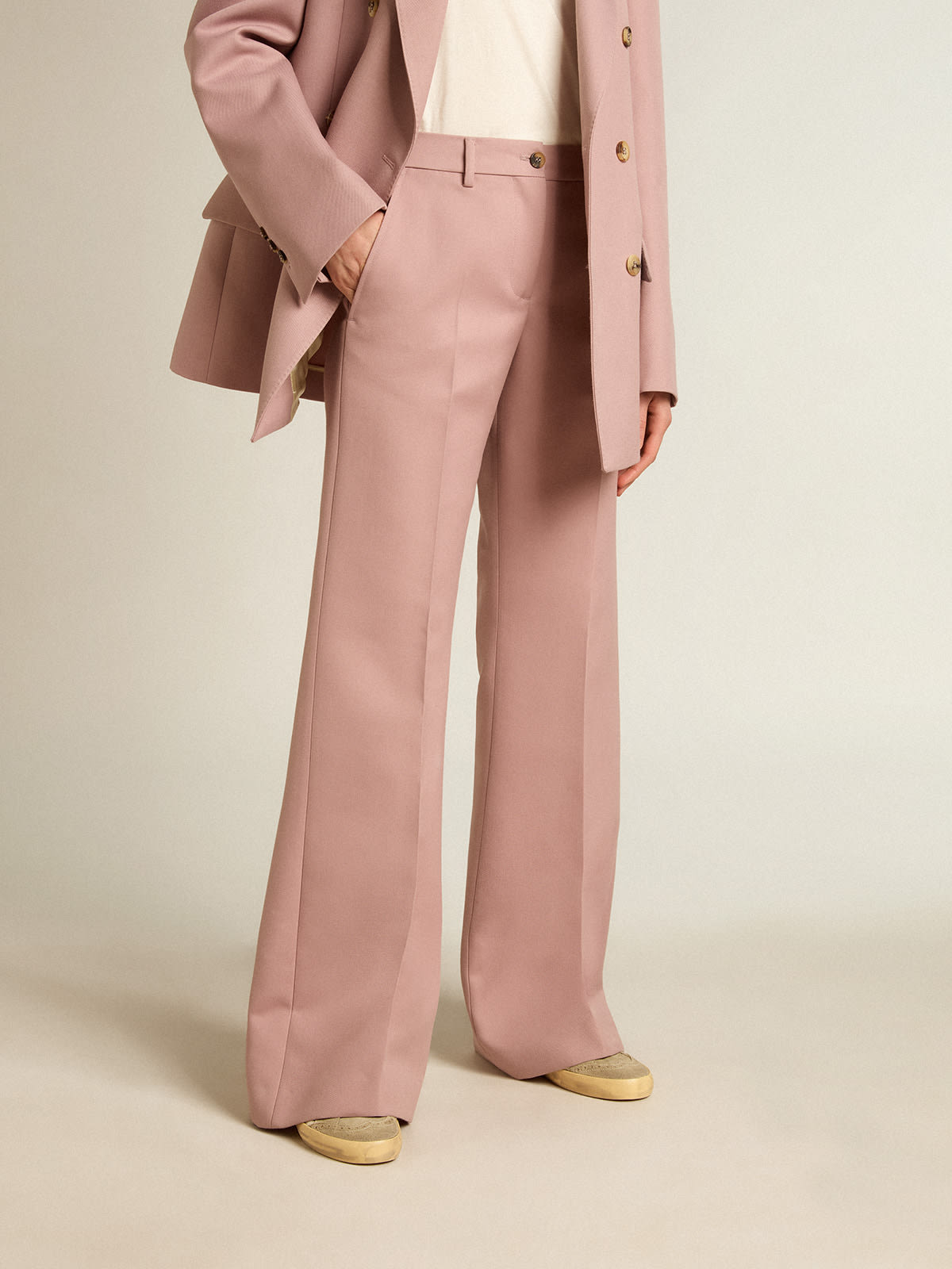 Pants in pink tailoring fabric | Golden Goose
