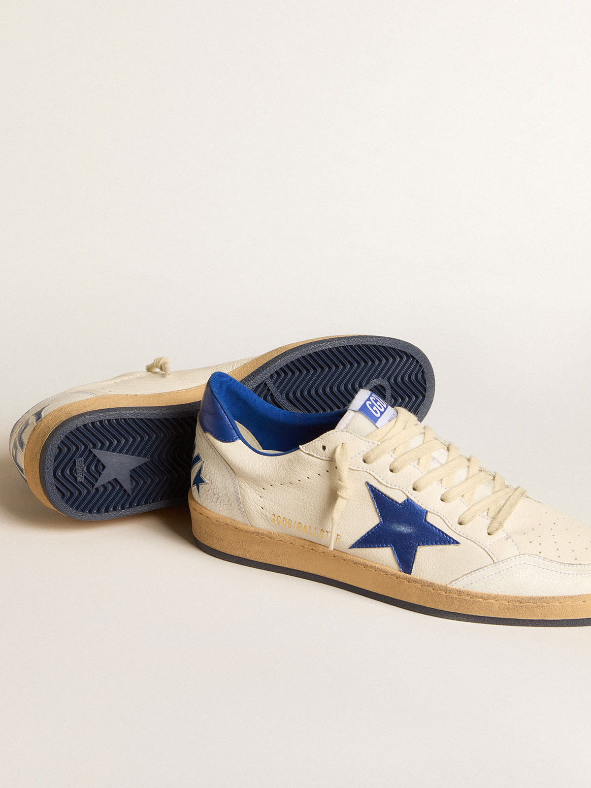 Women’s Ball Star Wishes in white nappa leather with bright blue star ...
