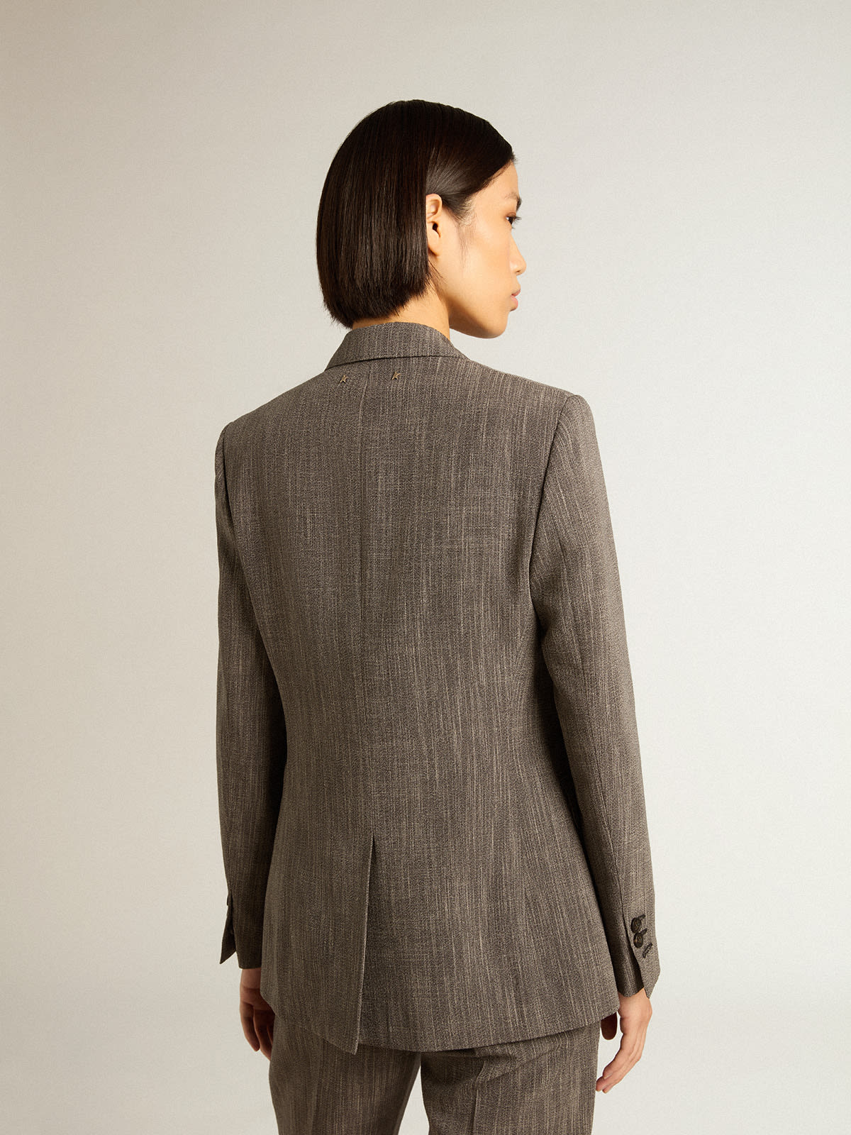 Women’s single-breasted wool blend jacket | Golden Goose