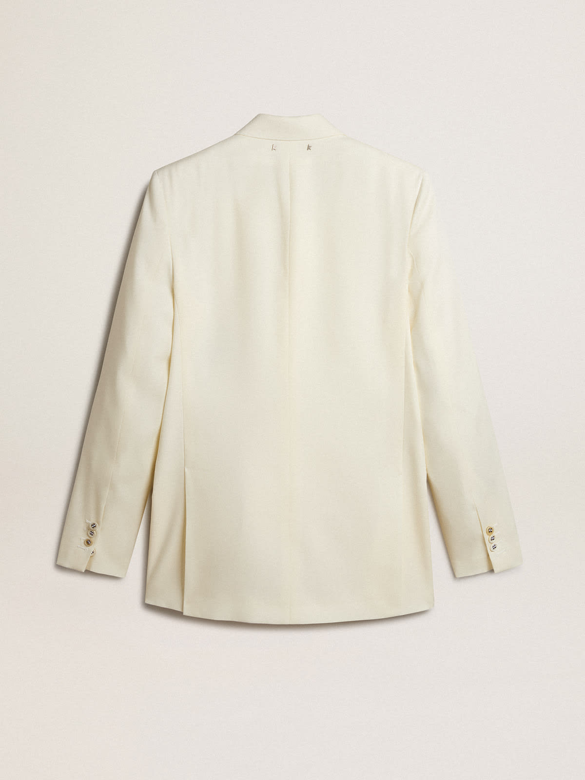 Men’s cream-colored double-breasted blazer | Golden Goose